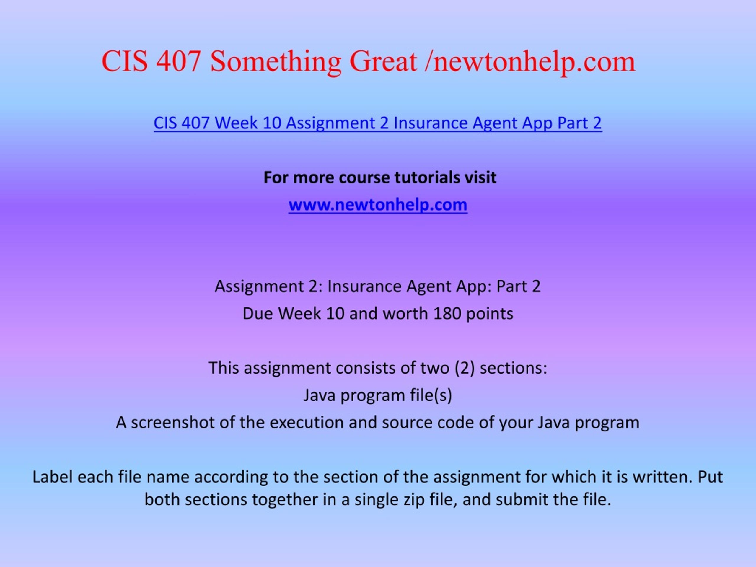 PPT - CIS 407 Something Great /newtonhelp.com PowerPoint Presentation ...