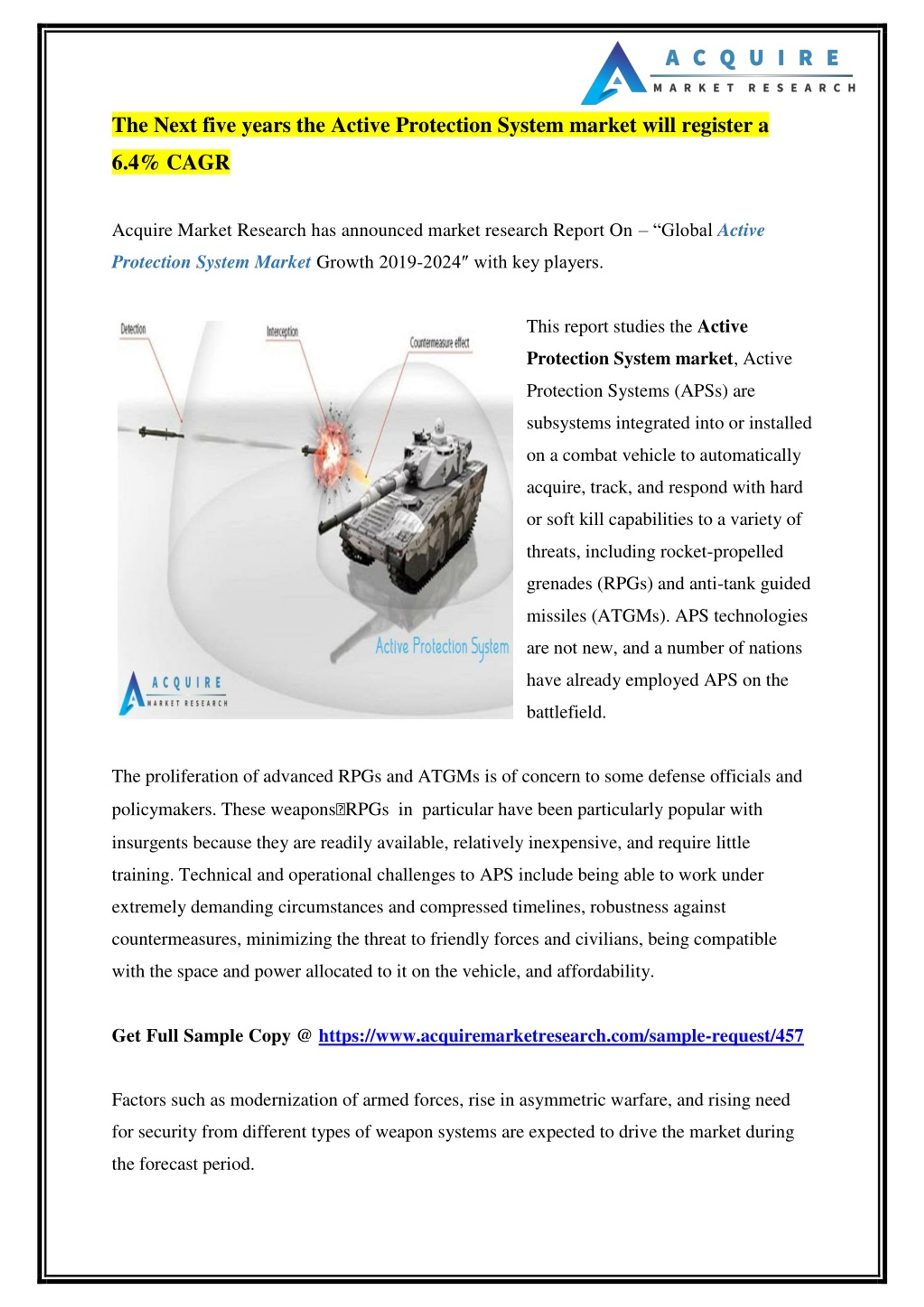 PPT - The Next five years the Active Protection System market will ...