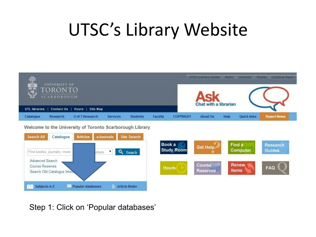 PPT - UTSC’s Library Website PowerPoint Presentation, free download ...