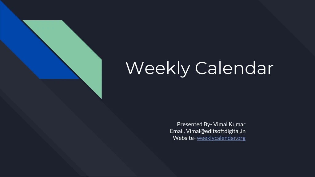 PPT - Download Weekly calendar PowerPoint Presentation, free download ...