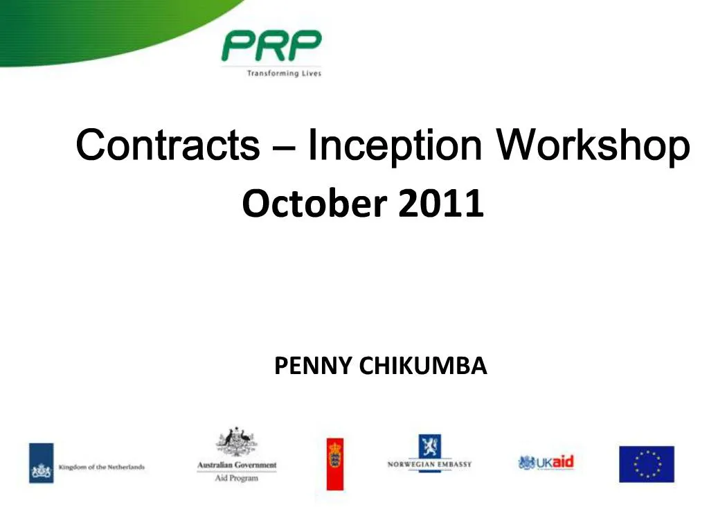 PPT - Contracts Inception Workshop October 2011 PowerPoint Presentation ...