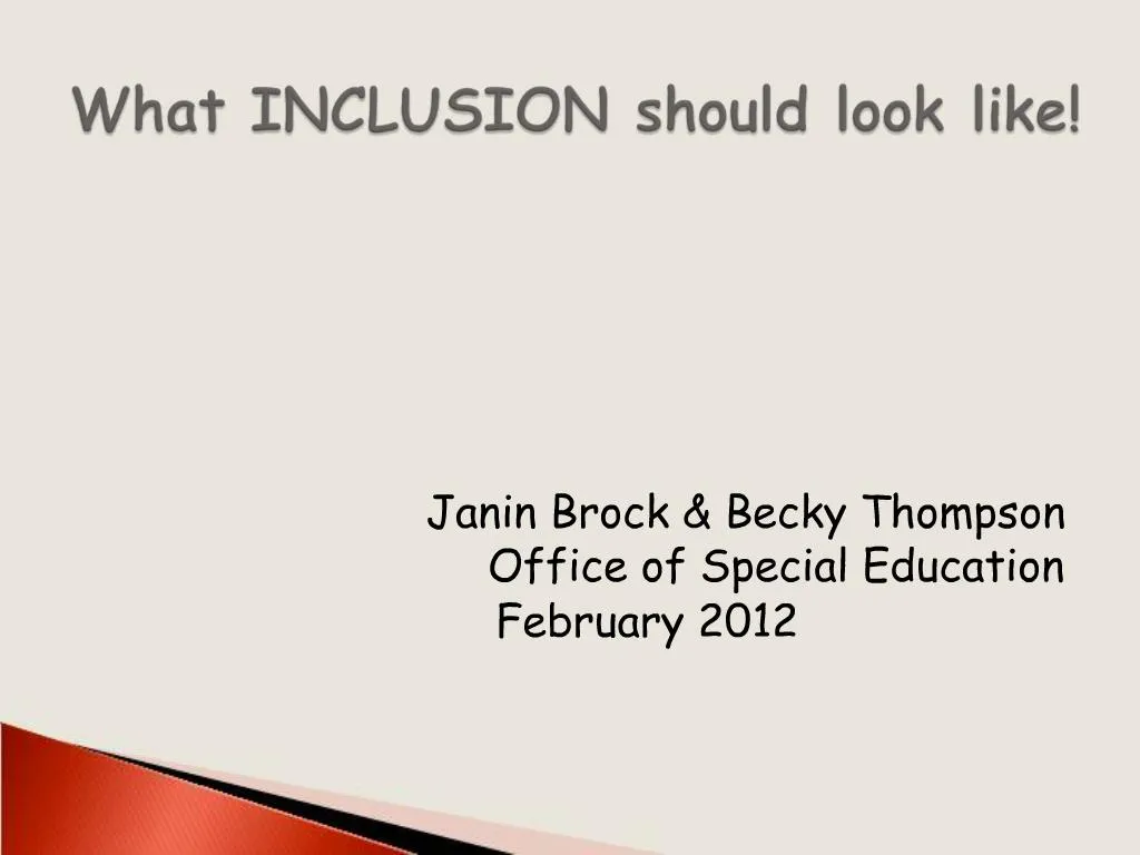 PPT - What INCLUSION should look like PowerPoint Presentation, free ...