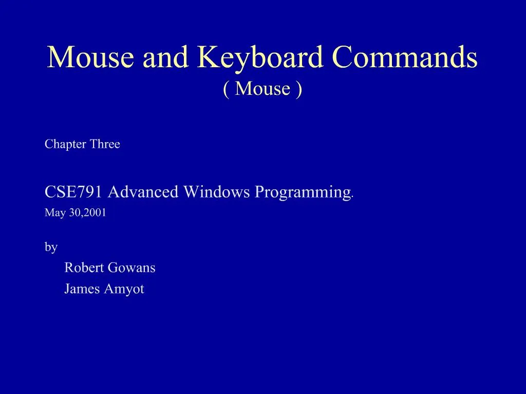 PPT - Mouse and Keyboard Commands Mouse PowerPoint Presentation, free ...