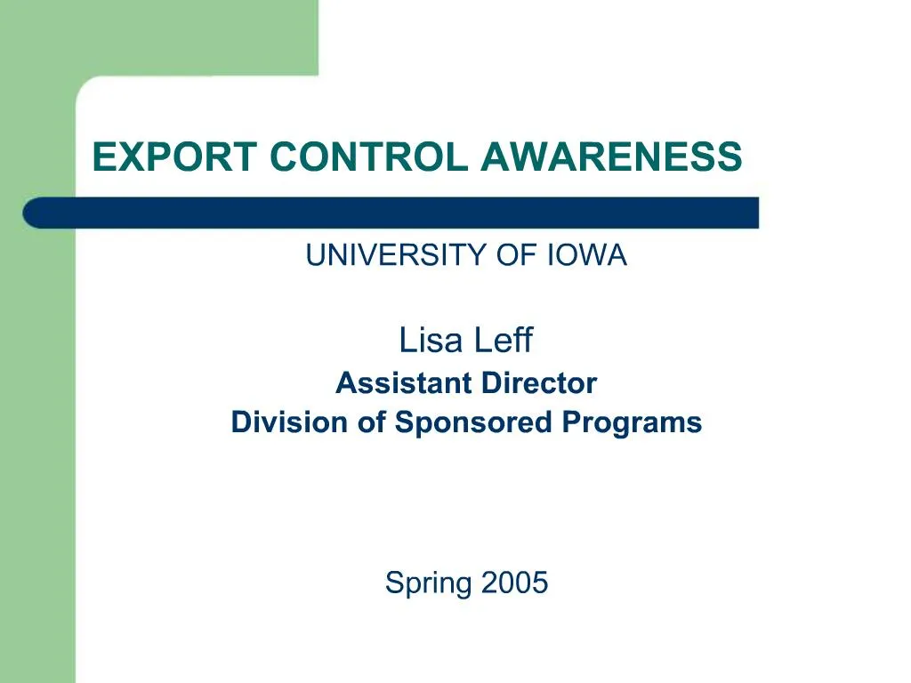 PPT - EXPORT CONTROL AWARENESS PowerPoint Presentation, free download ...