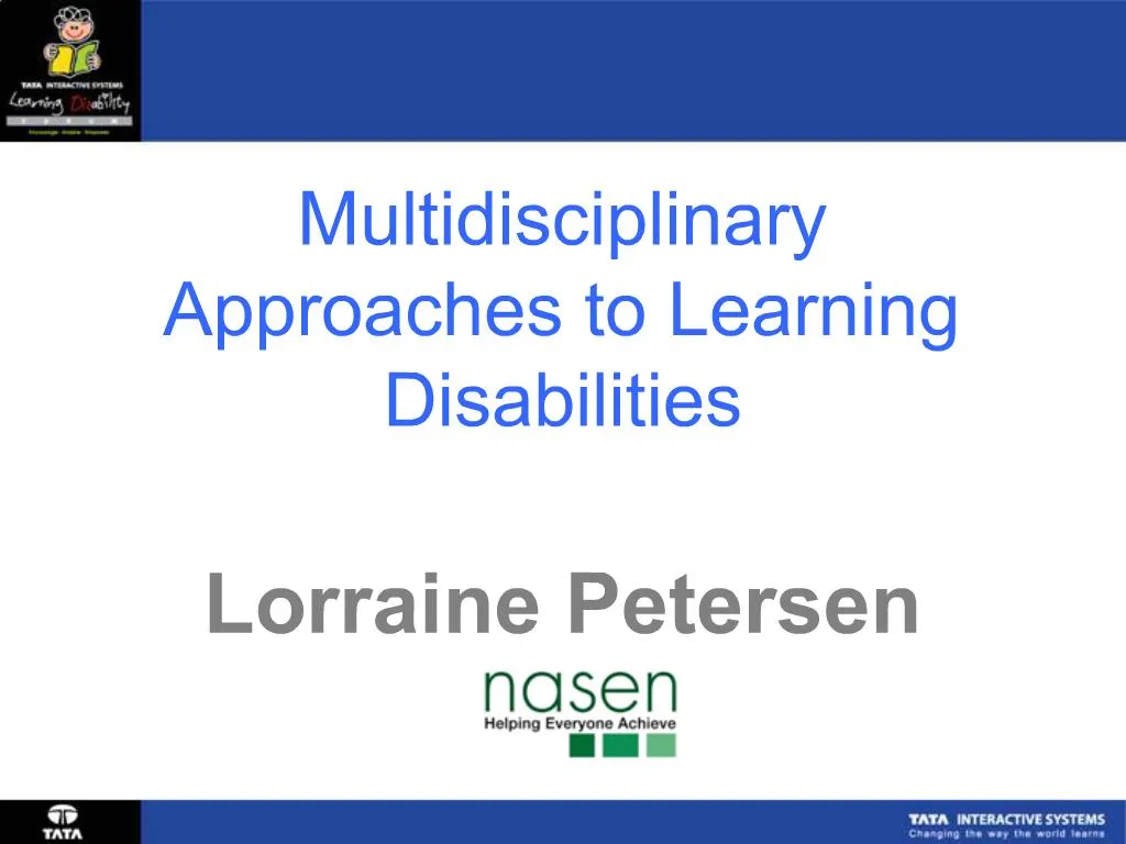 PPT - Multidisciplinary Approaches to Learning Disabilities PowerPoint ...