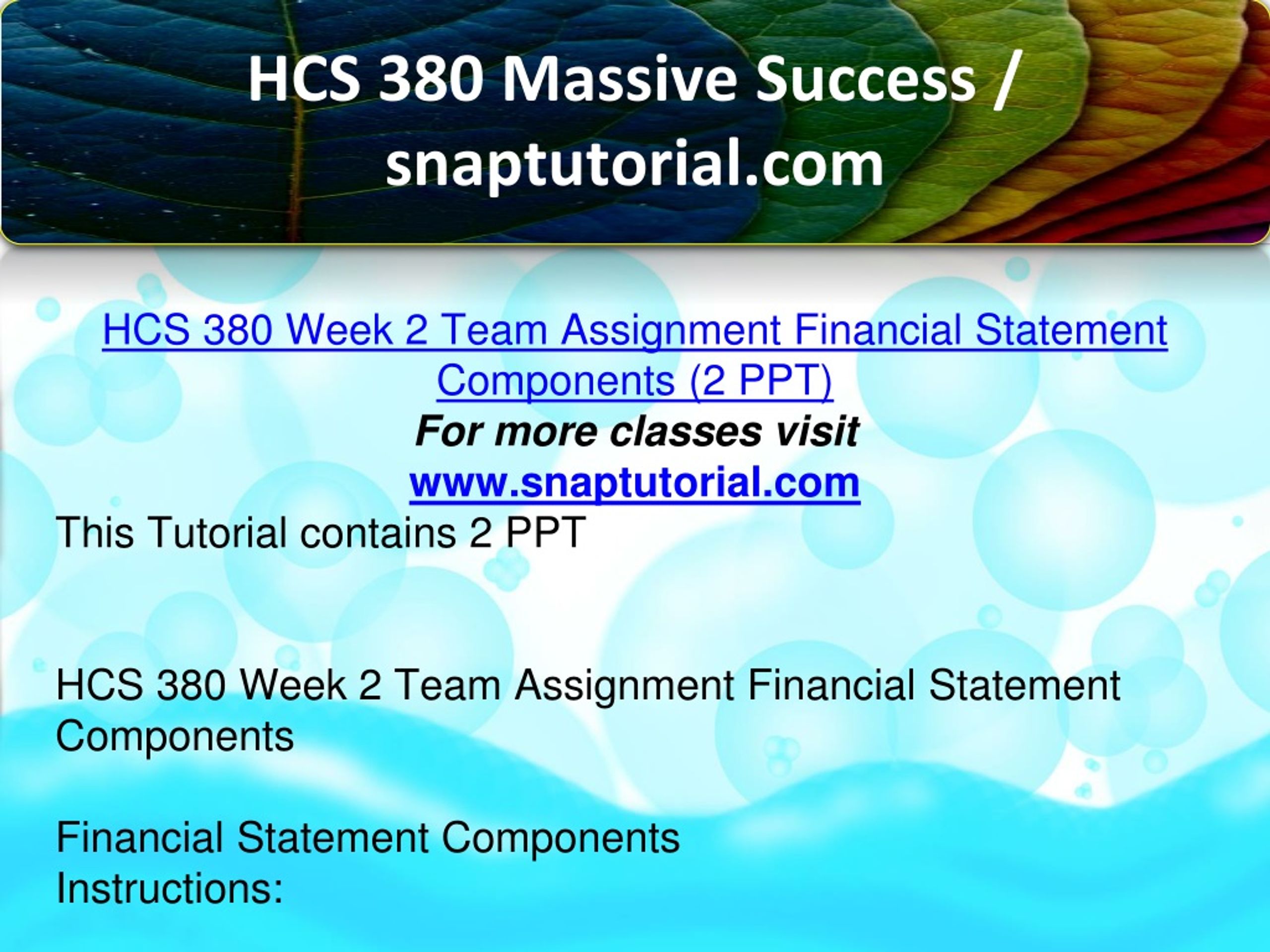 PPT - HCS 380 Massive Success - snaptutorial.com PowerPoint Presentation - ID:8232854
