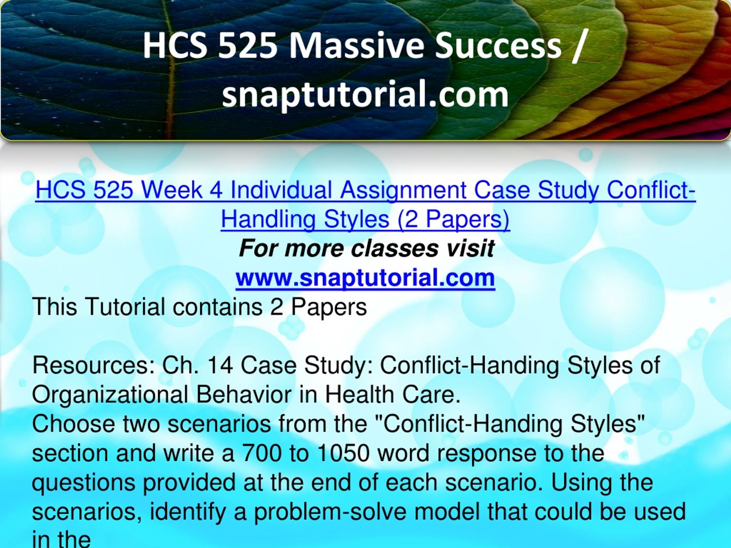 PPT - HCS 525 Massive Success - snaptutorial.com PowerPoint Presentation - ID:8232881