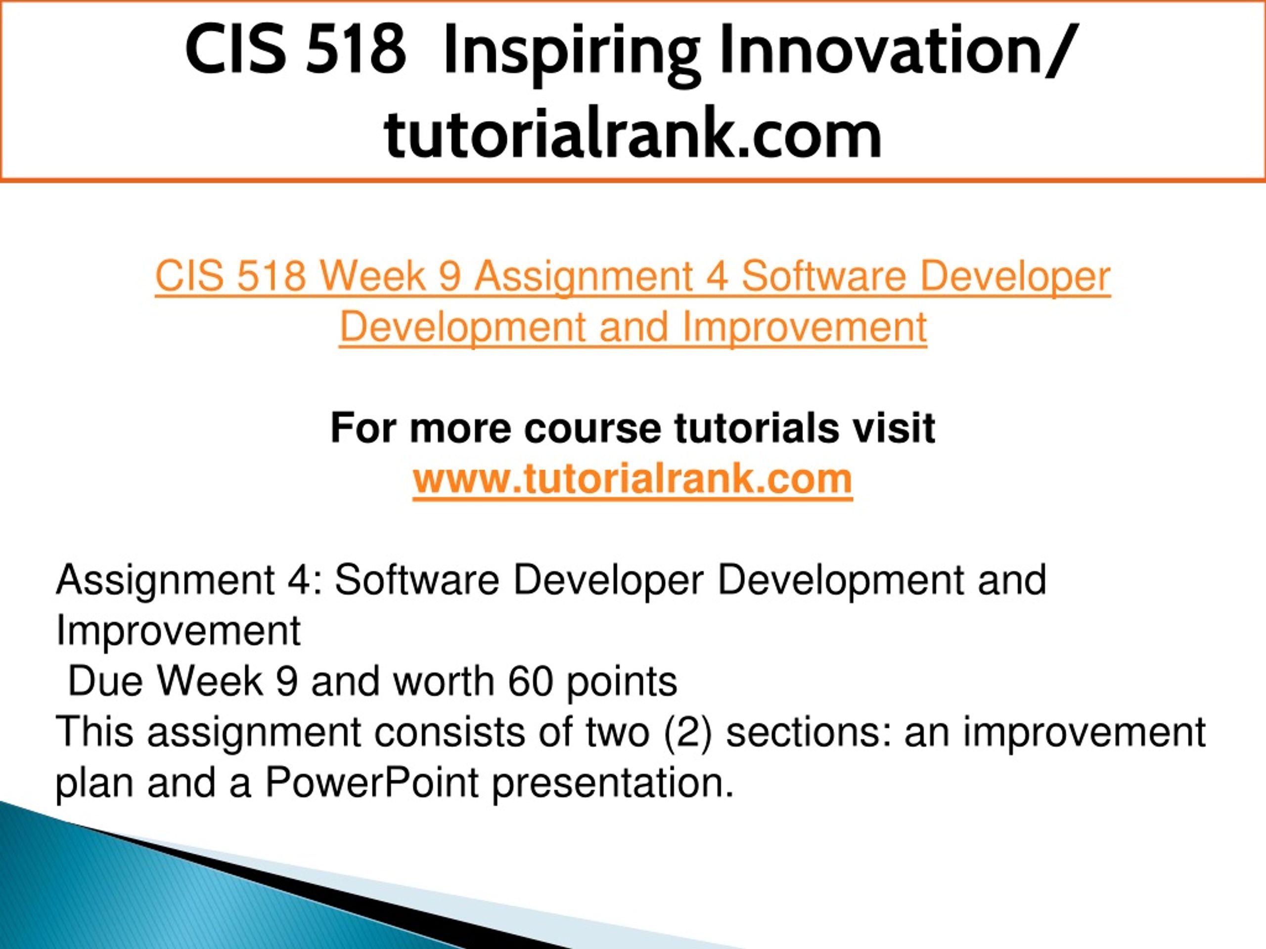 PPT - CIS 518 Inspiring Innovation- tutorialrank.com PowerPoint Presentation - ID:8245733