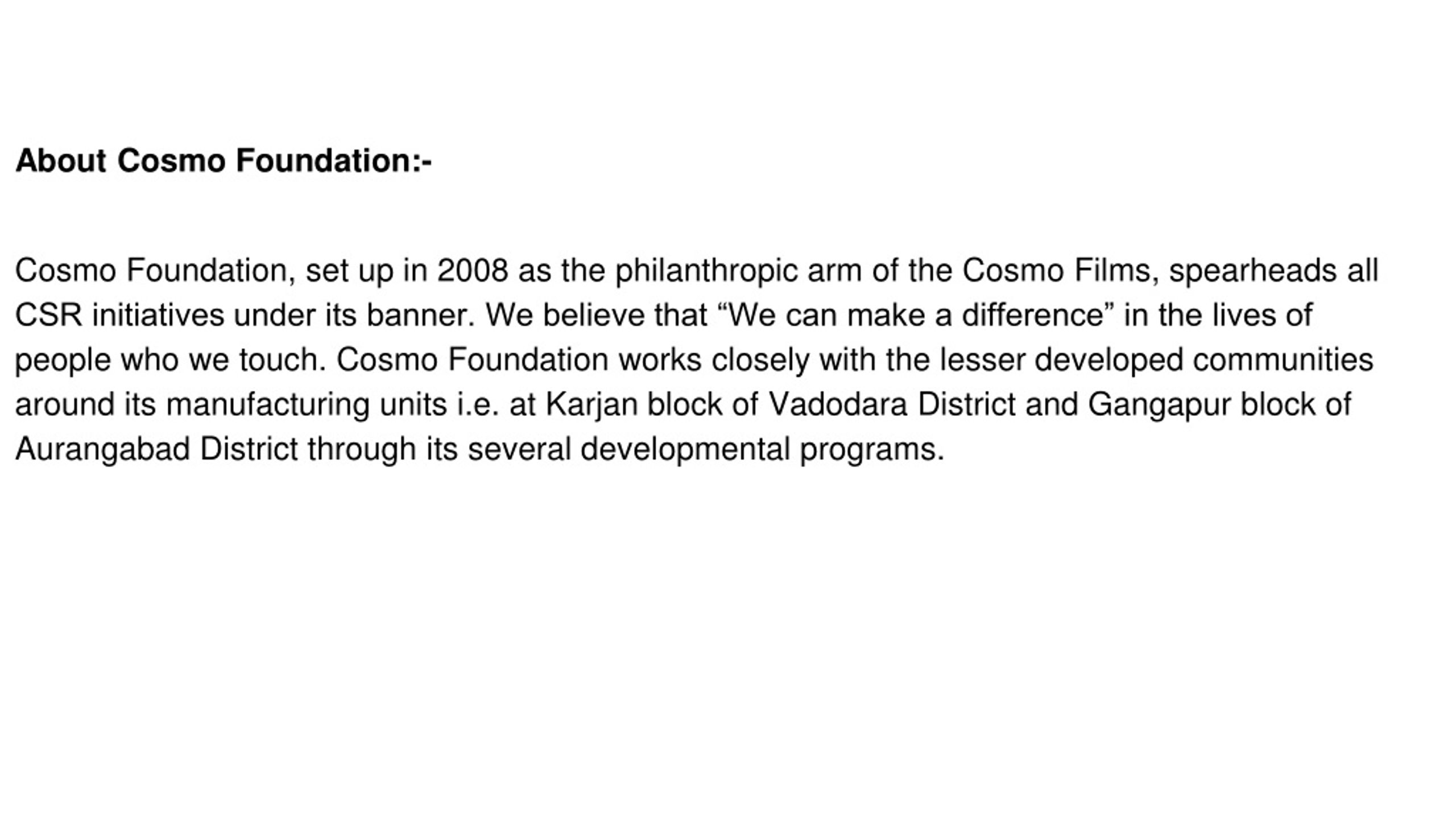 PPT - Cosmo Foundation celebrates its ten years journey of bringing ...