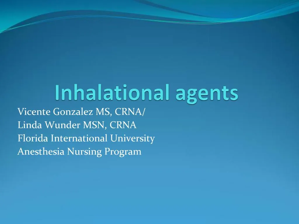 PPT - Inhalational agents PowerPoint Presentation, free download - ID ...