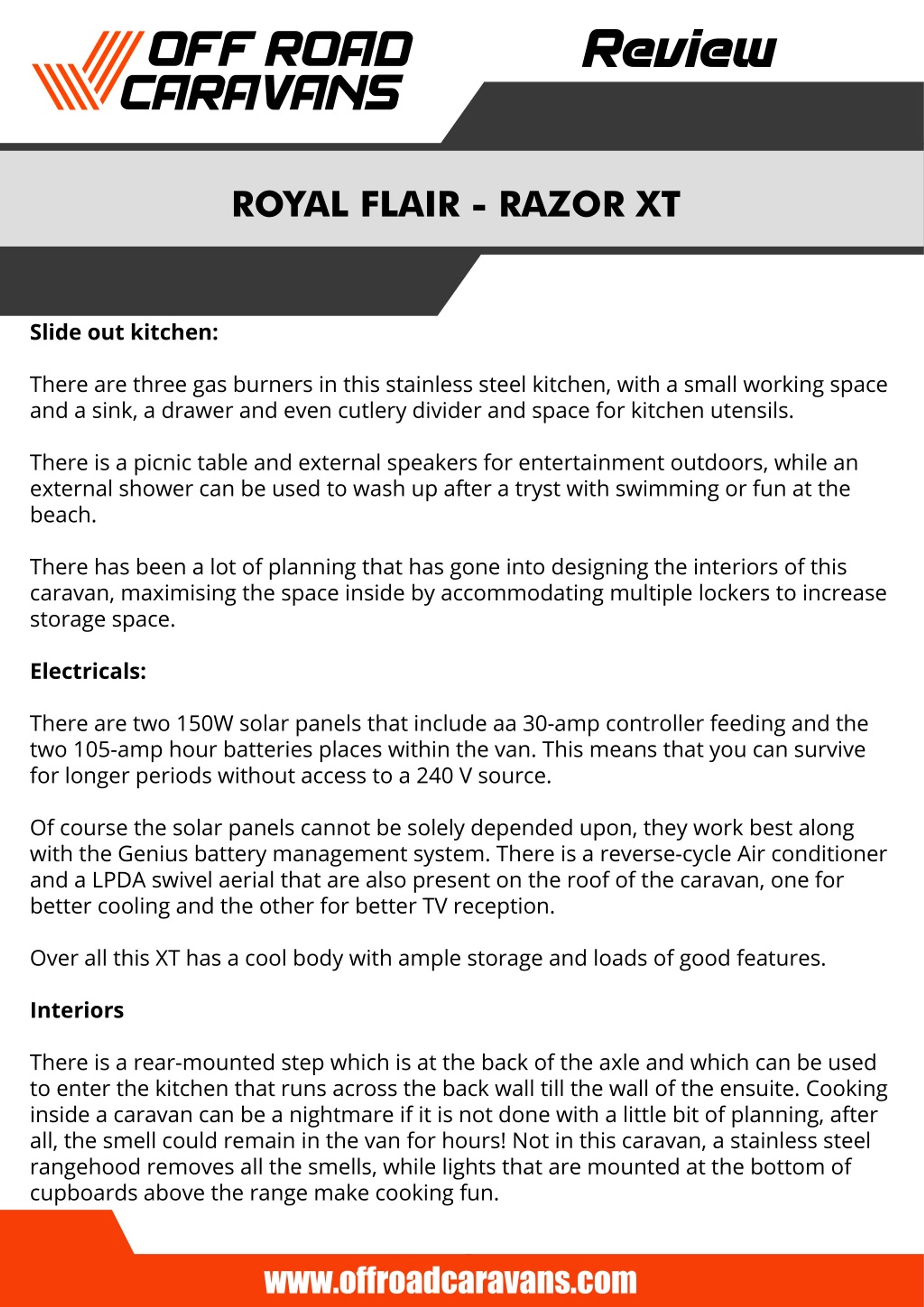 PPT - Royal Flair Caravans Razor XT Review – Off Road Caravans ...