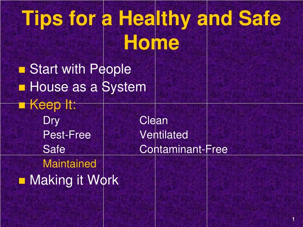 PPT - Steps to keep home healthy and safe PowerPoint Presentation, free ...