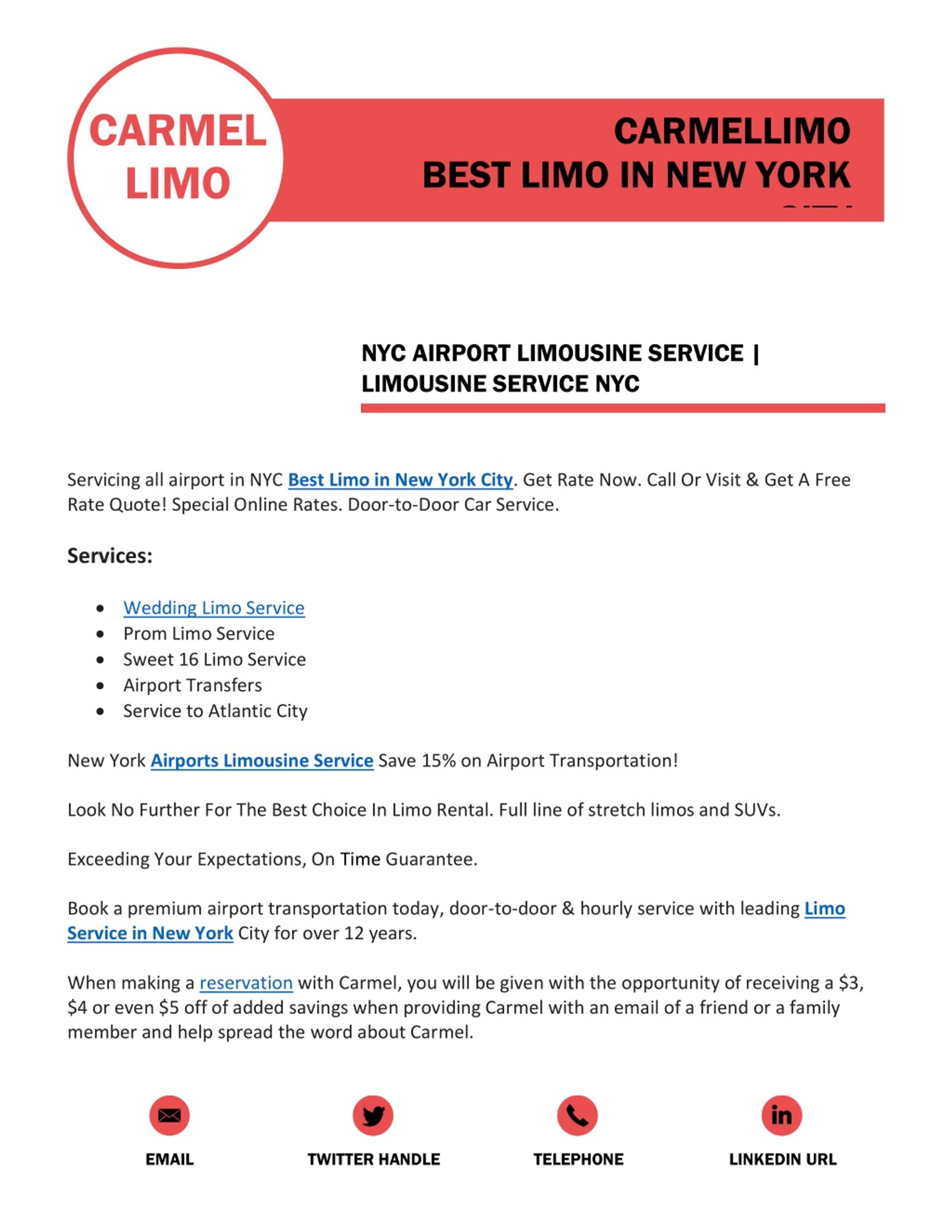PPT - NYC Airport Limo Service - Reserve Best Rates Now | Carmellimo ...