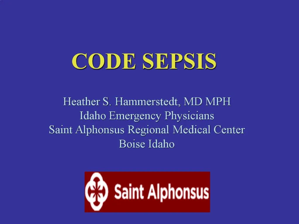 PPT - CODE SEPSIS PowerPoint Presentation, free download - ID:829336