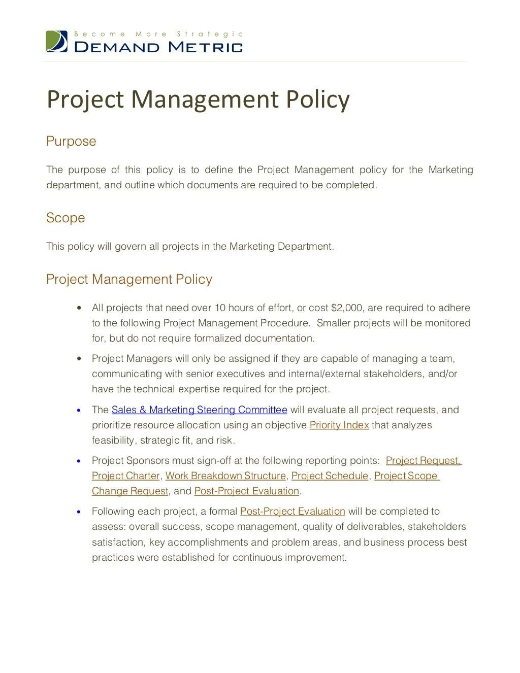 PPT - Project Management Policy PowerPoint Presentation, free download ...