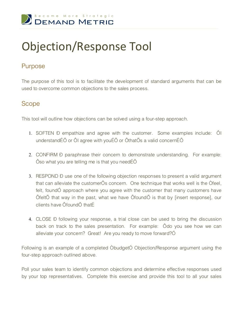 PPT - Objection Response Tool PowerPoint Presentation, free download ...