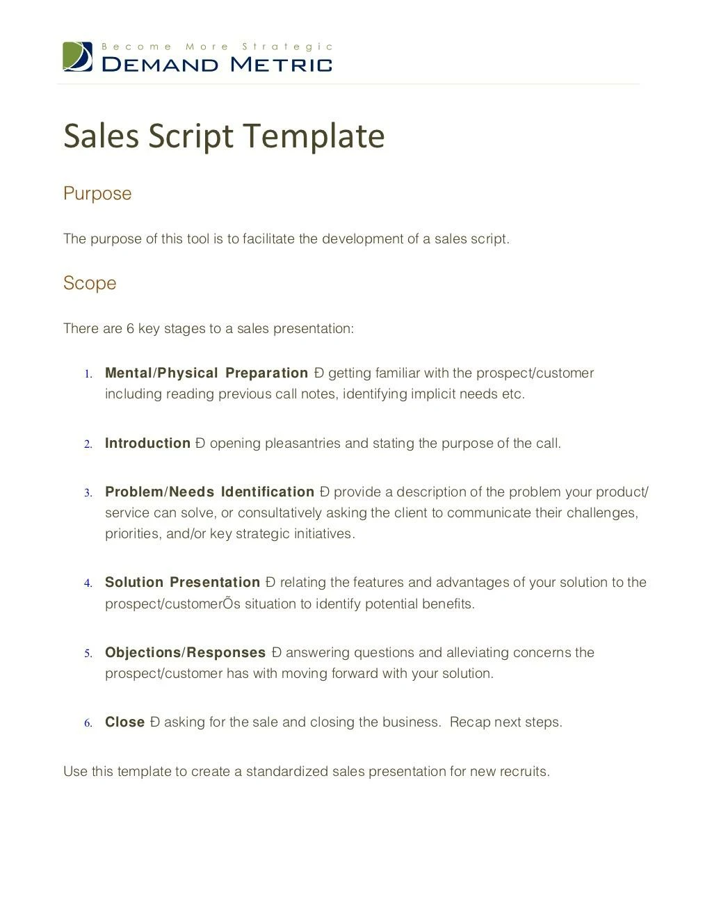 PPT - Sales Script Template PowerPoint Presentation, free download - ID ...