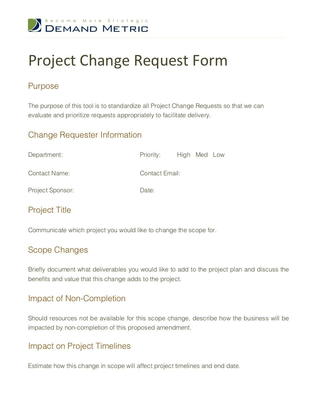 PPT - Project Change Request Form PowerPoint Presentation, free ...