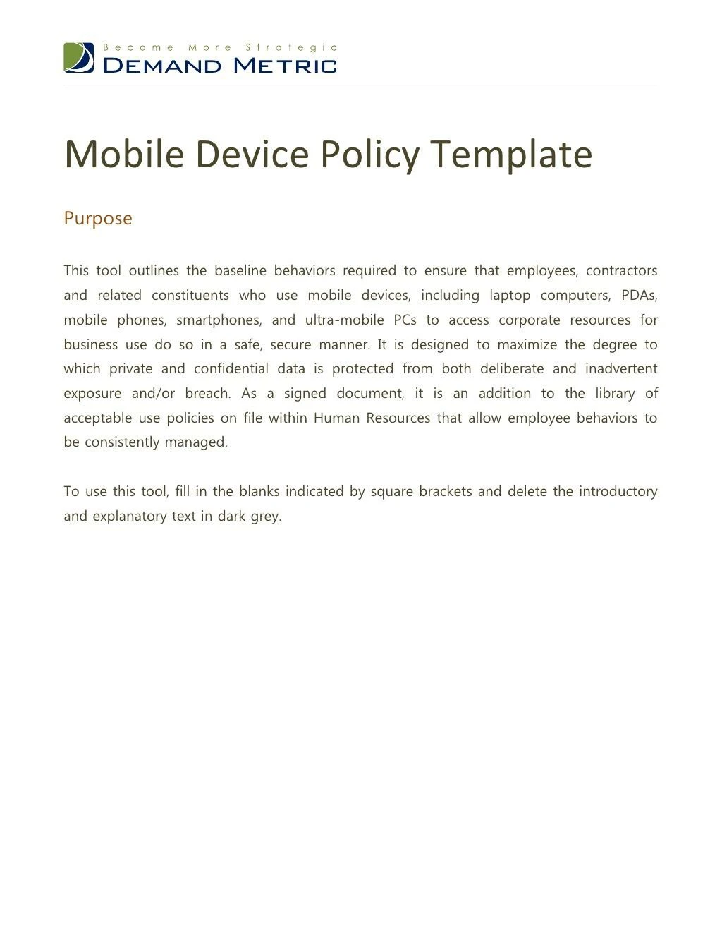 PPT - Mobile Device Policy Template PowerPoint Presentation, free ...