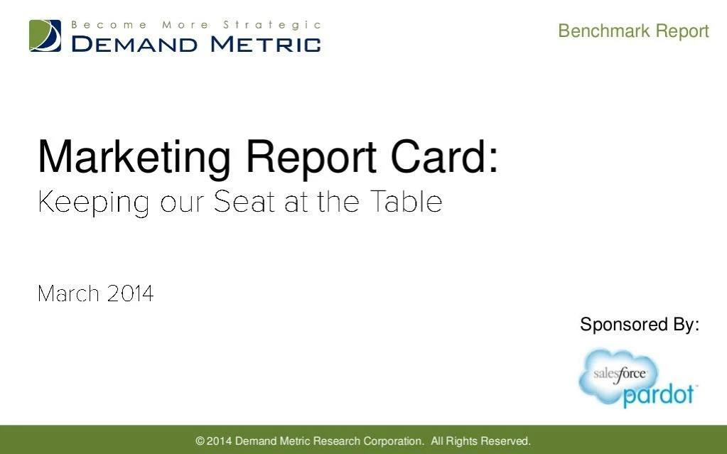 PPT - Marketing Report Card Benchmark Report PowerPoint Presentation ...