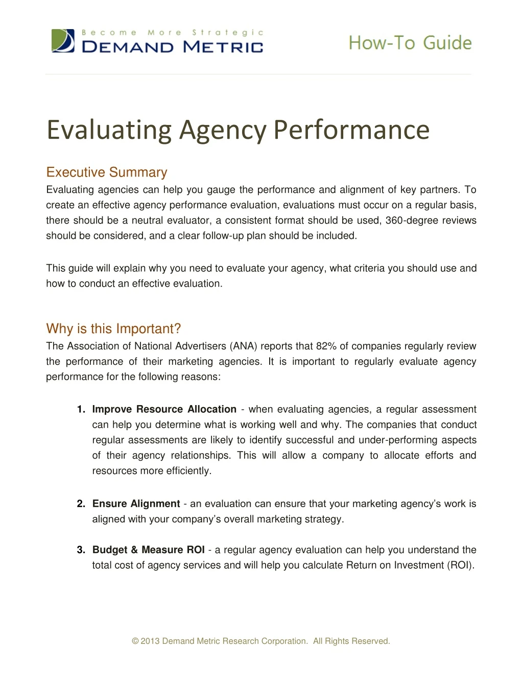 PPT - Evaluating Agency Performance How-To Guide PowerPoint ...