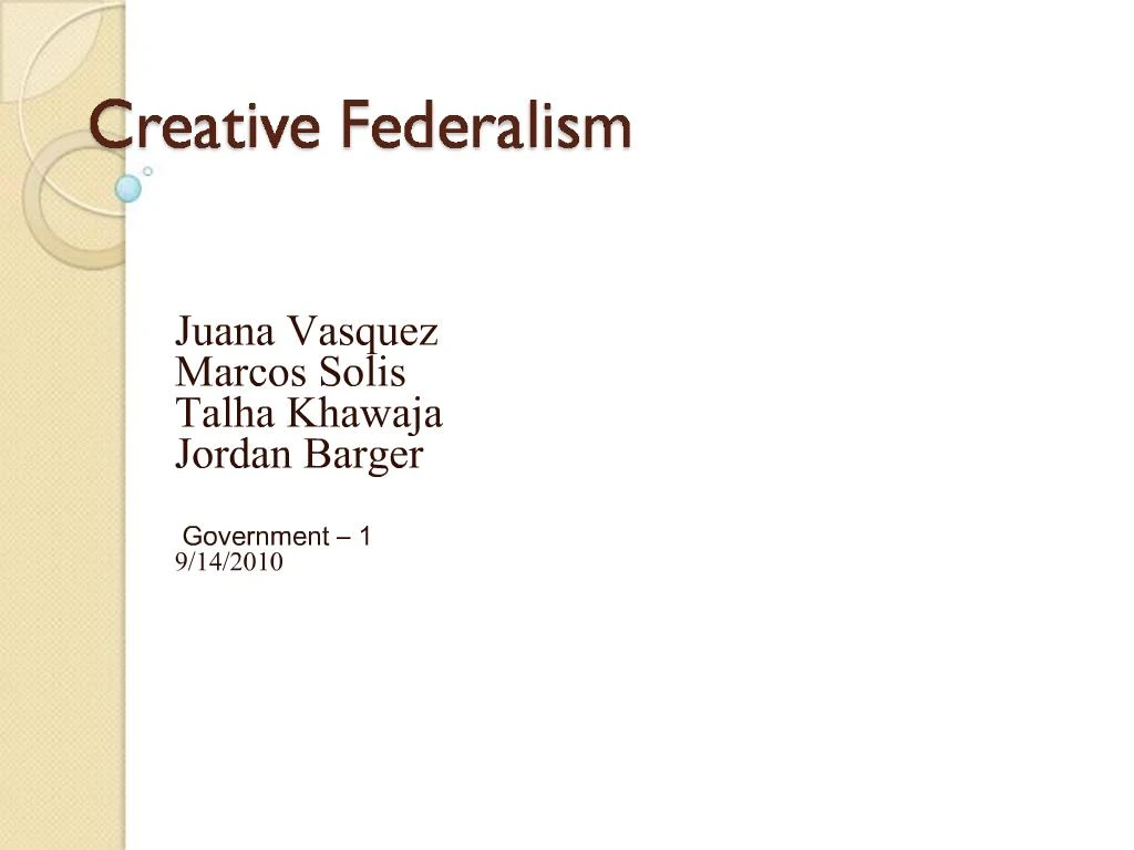 PPT - Creative Federalism PowerPoint Presentation, free download - ID ...