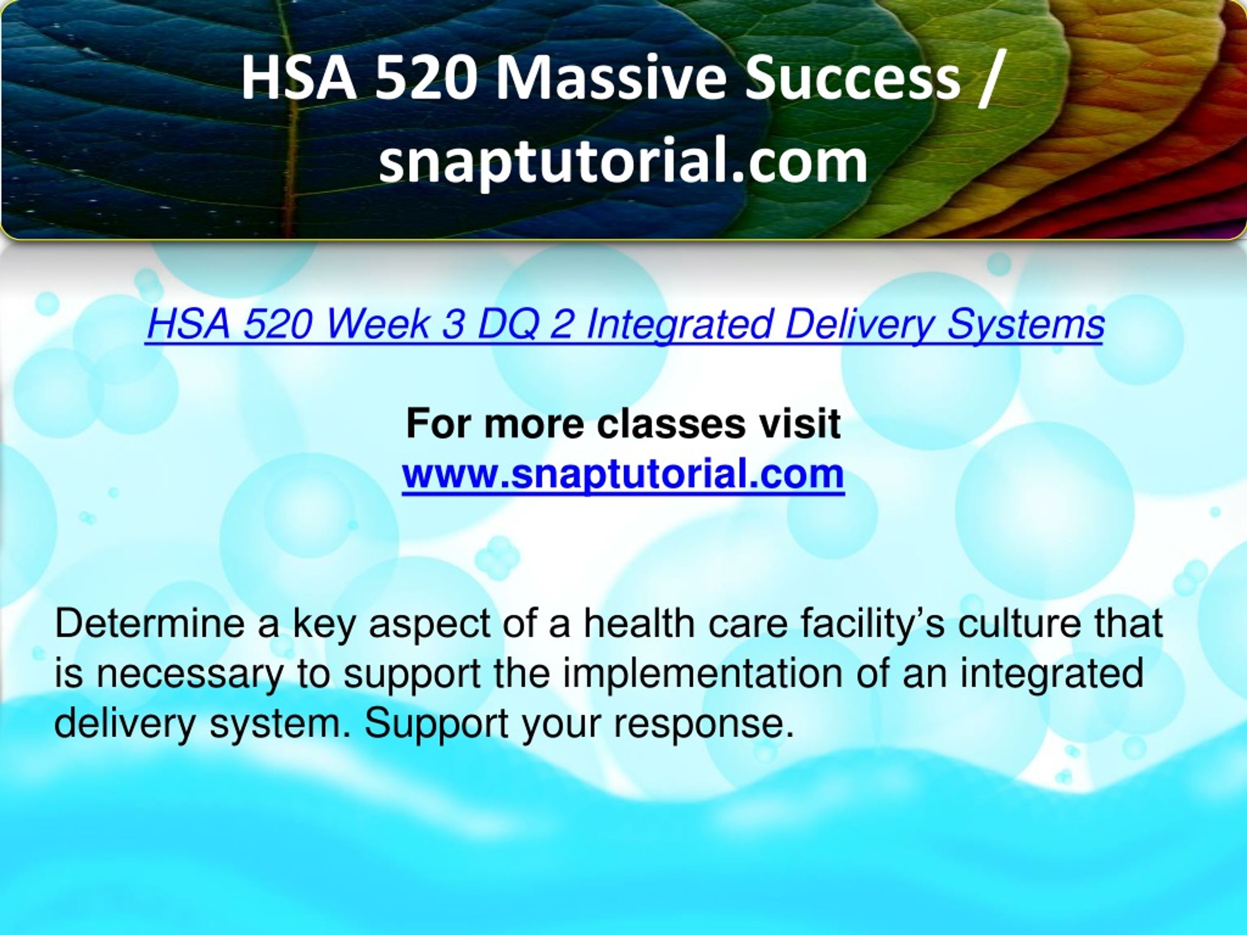 PPT - HSA 520 Massive Success / snaptutorial.com PowerPoint Presentation - ID:8311897