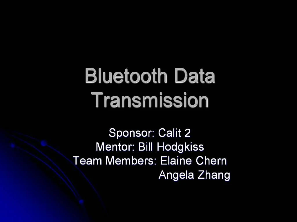 PPT - Bluetooth Data Transmission PowerPoint Presentation, free ...