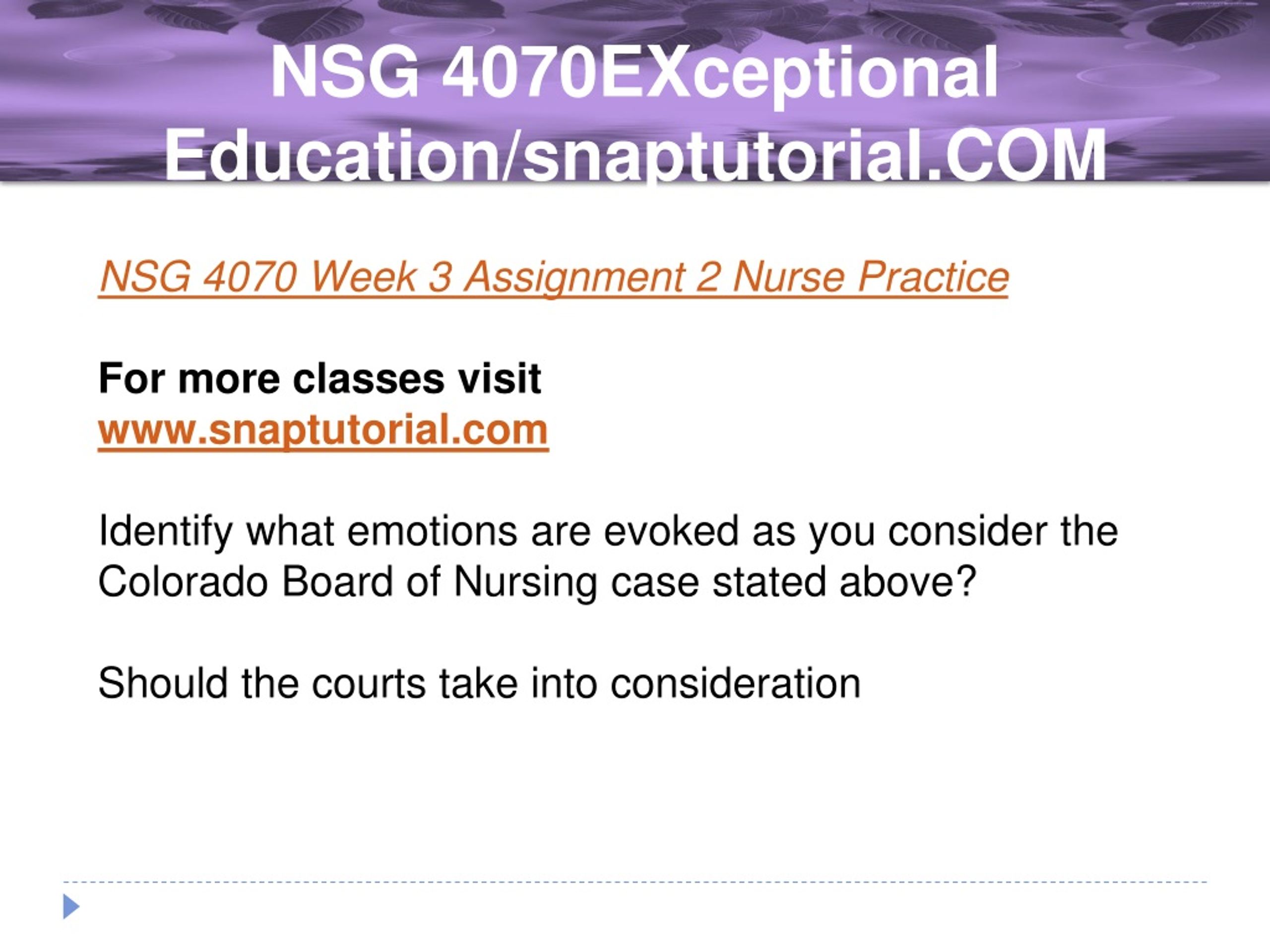 PPT - NSG 4070EXceptional Education/snaptutorial.COM PowerPoint ...