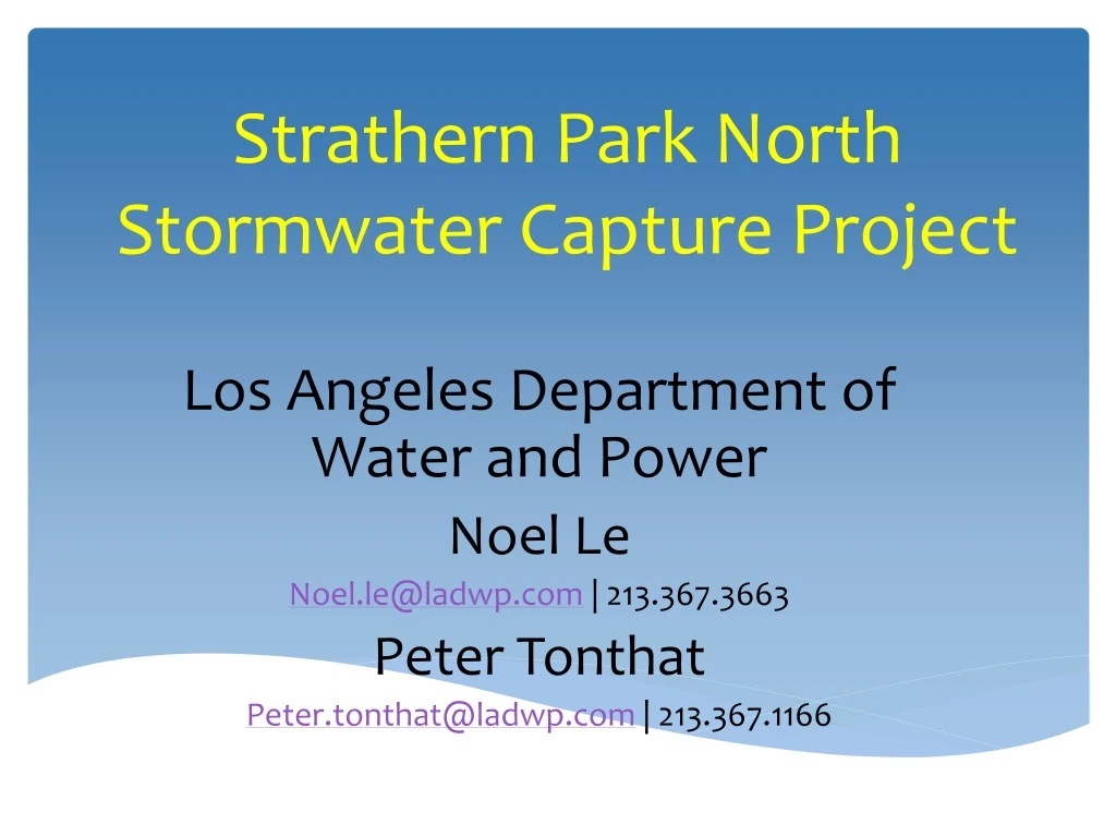 PPT - Strathern Park North Stormwater Capture Project PowerPoint ...