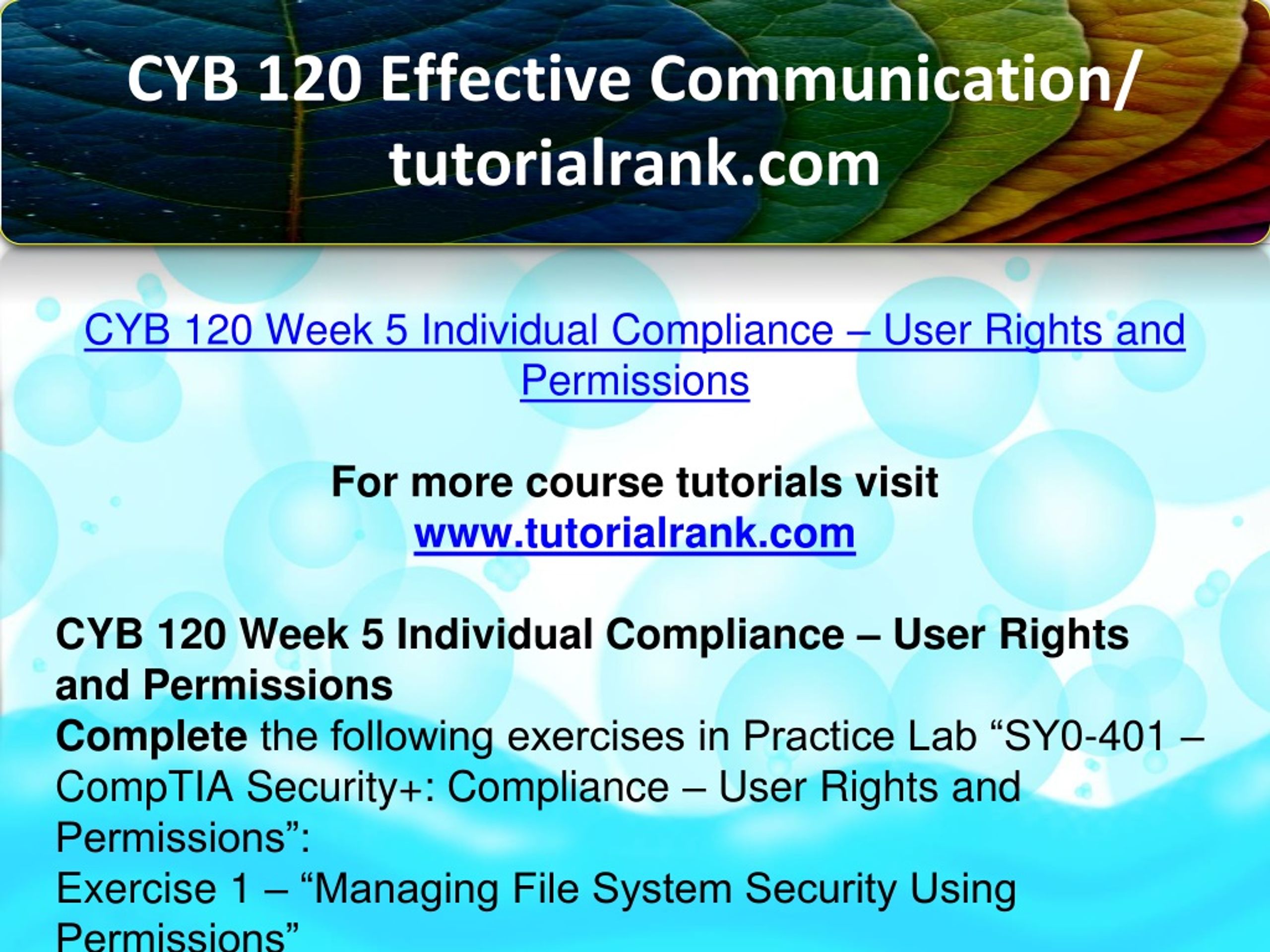 PPT - CYB 120 Effective Communication/tutorialrank.com PowerPoint Presentation - ID:8379389