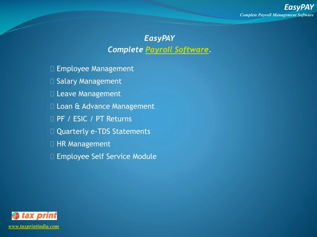 PPT - Payroll Software by Tax Print with 100% Money Back Guarantee ...