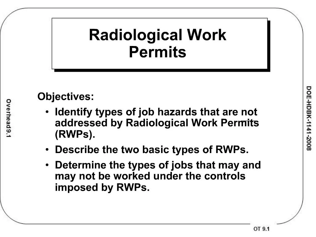 PPT - Radiological Work Permits PowerPoint Presentation, free download ...