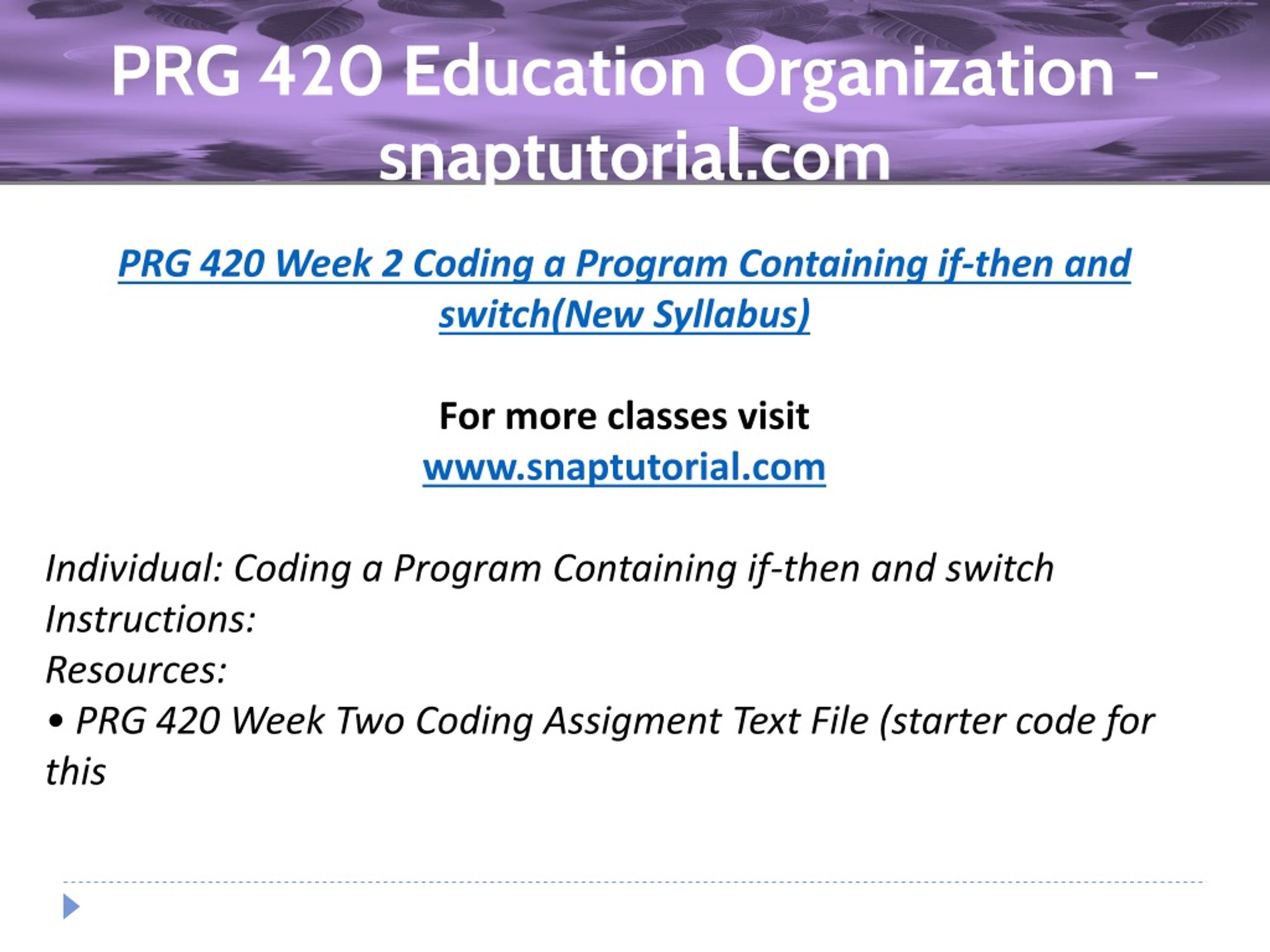 PPT - PRG 420 Education Organization-snaptutorial.com PowerPoint Presentation - ID:8422939