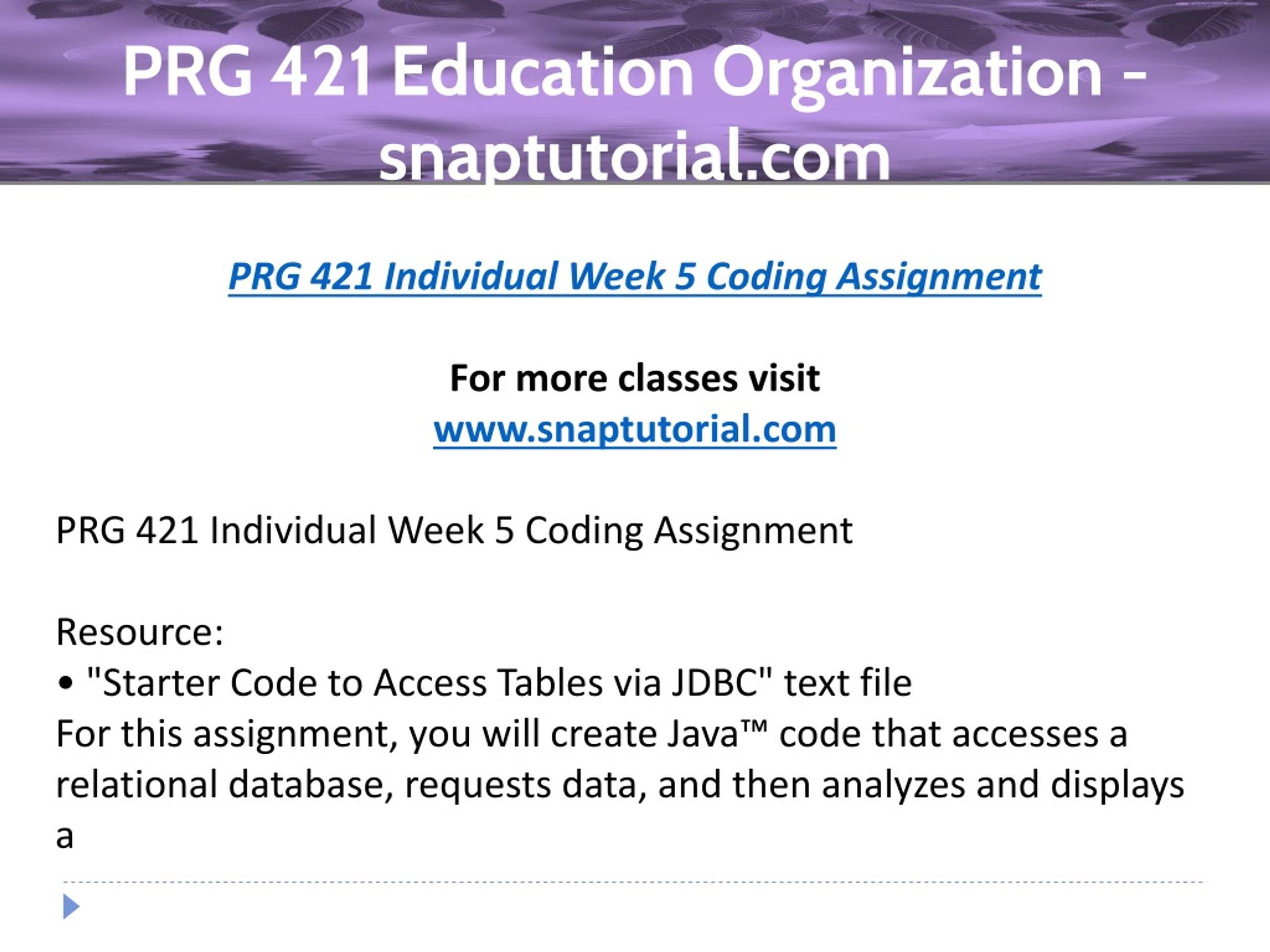 PPT - PRG 421 Education Organization-snaptutorial.com PowerPoint Presentation - ID:8422940