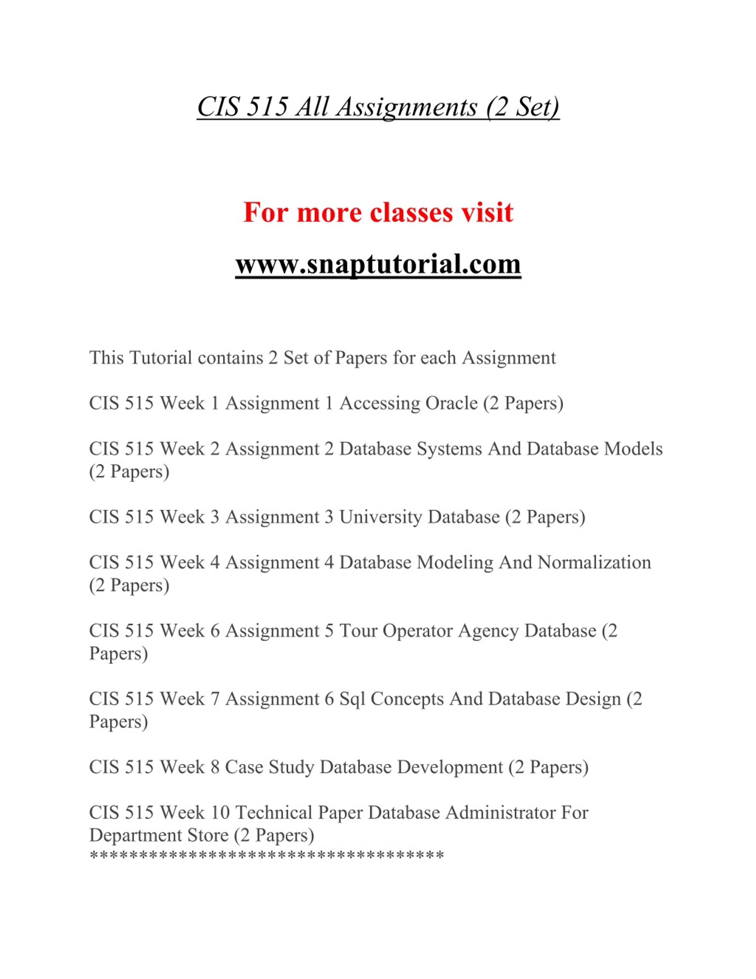 PPT - CIS 515 Education Organization / snaptutorial.com PowerPoint ...