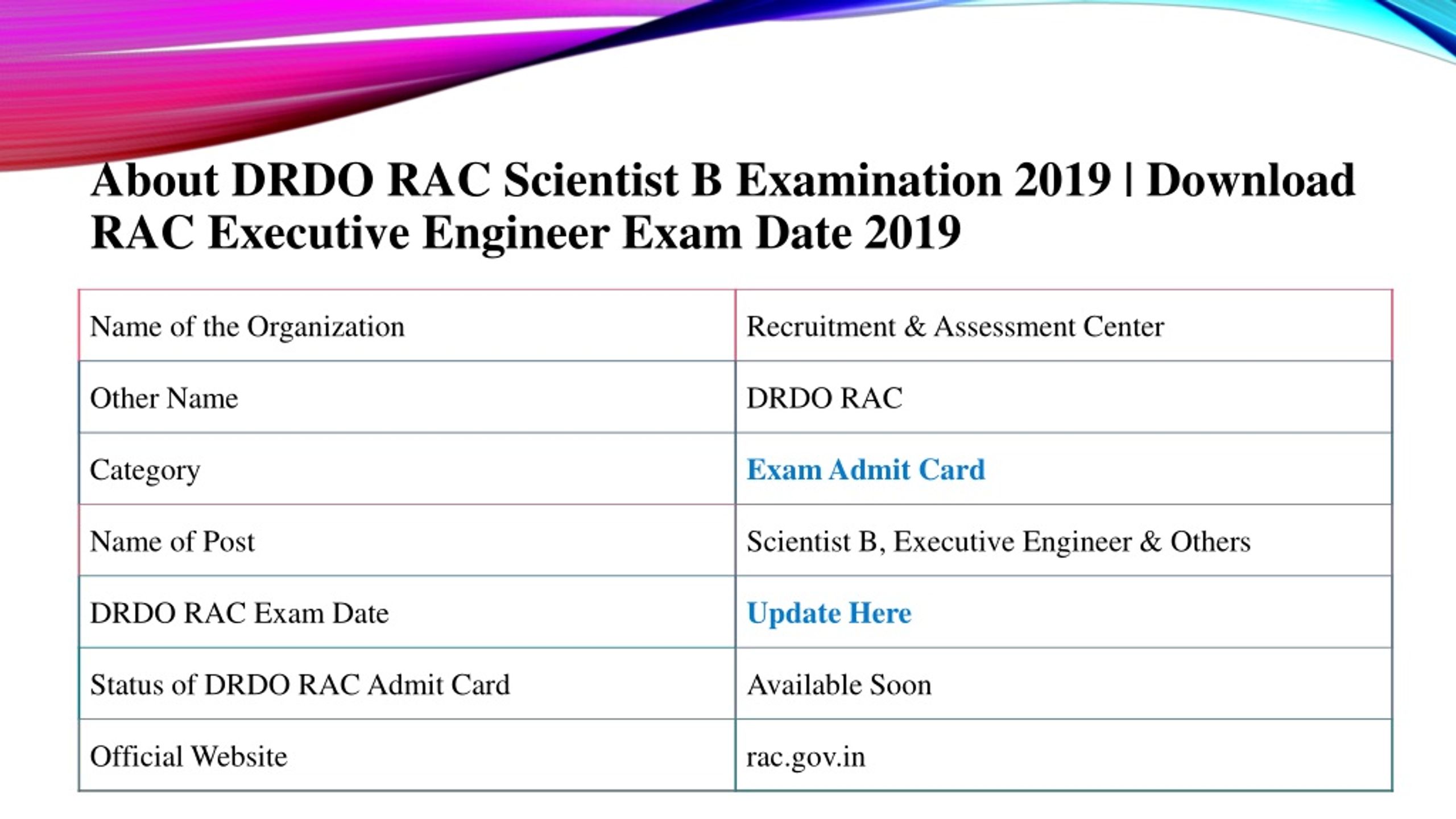 PPT - DRDO RAC Admit Card 2019 Download Call Letter for Scientist B ...