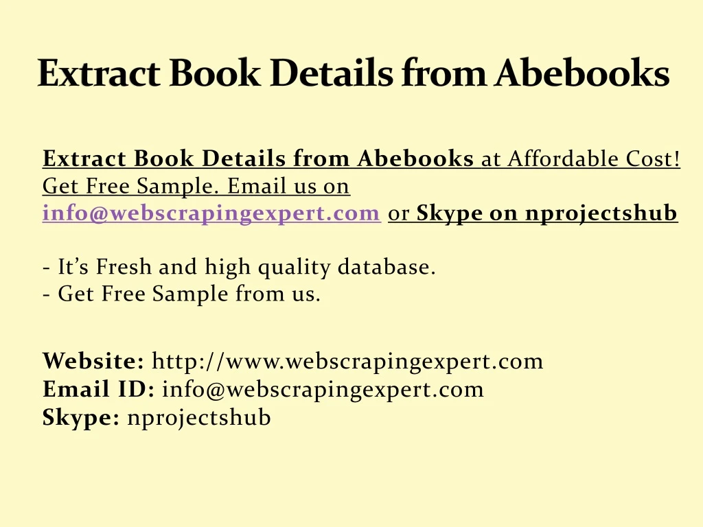 PPT - Extract Book Details from Abebooks PowerPoint Presentation, free ...