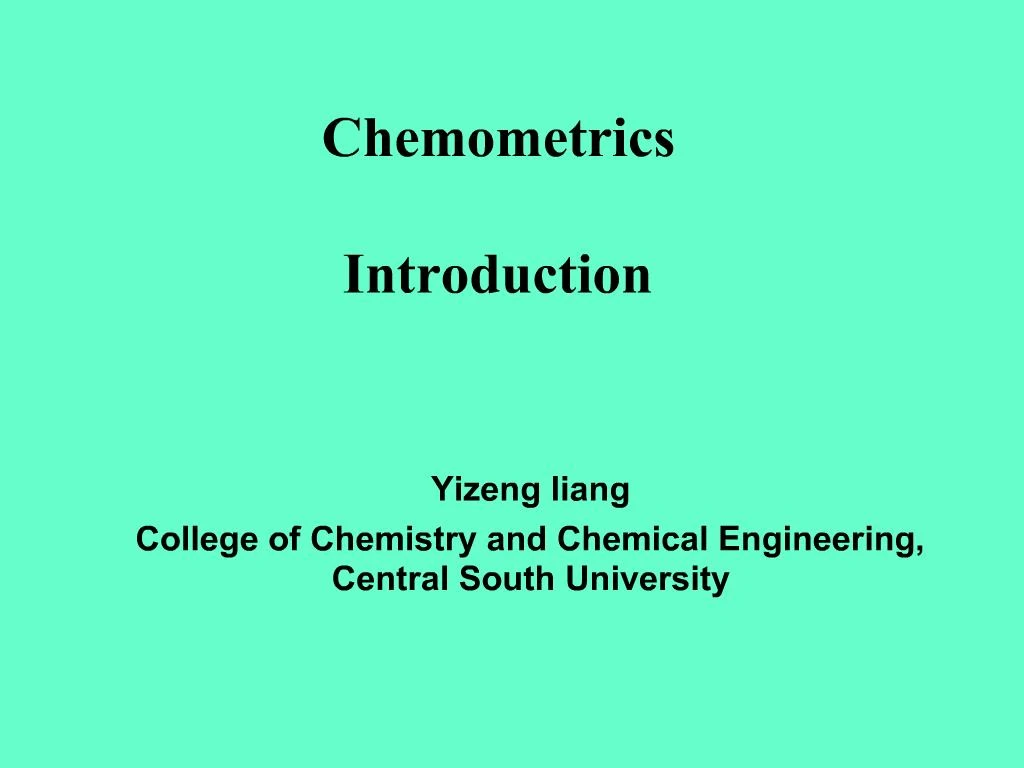 Ppt Chemometrics Introduction Powerpoint Presentation Free Download Id 845869
