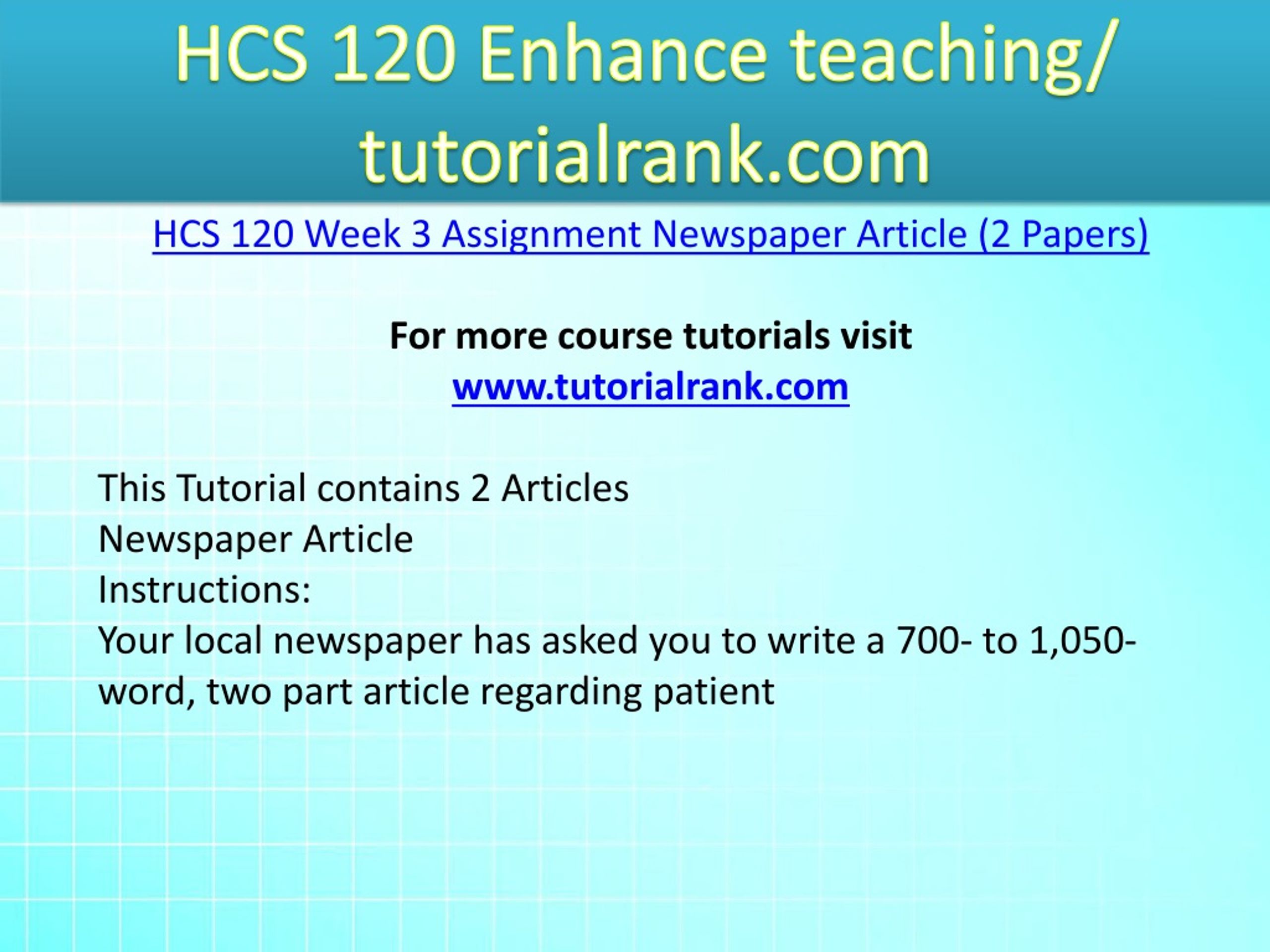 PPT - HCS 120 Enhance teaching/tutorialrank.com PowerPoint Presentation ...