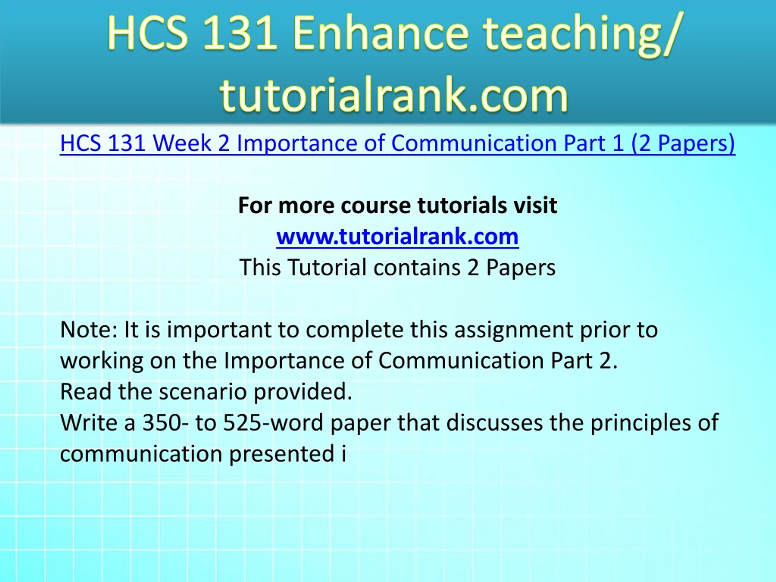 PPT - HCS 131 Enhance teaching/tutorialrank.com PowerPoint Presentation - ID:8504025