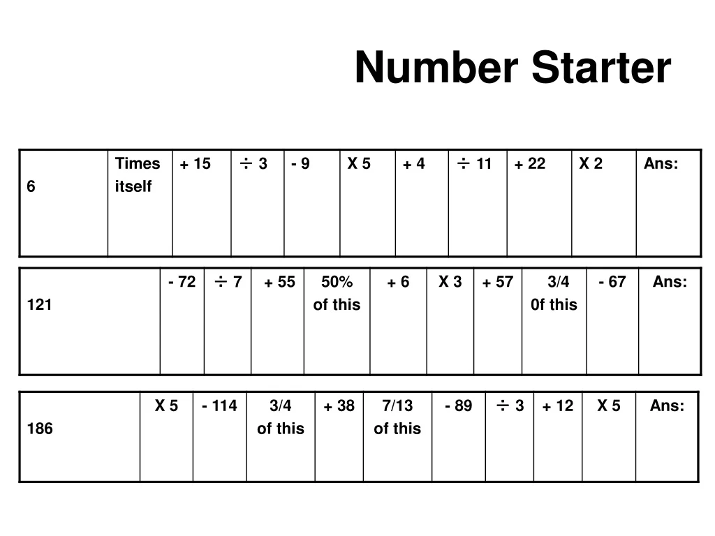 PPT - Number Starter PowerPoint Presentation, free download - ID:8511776