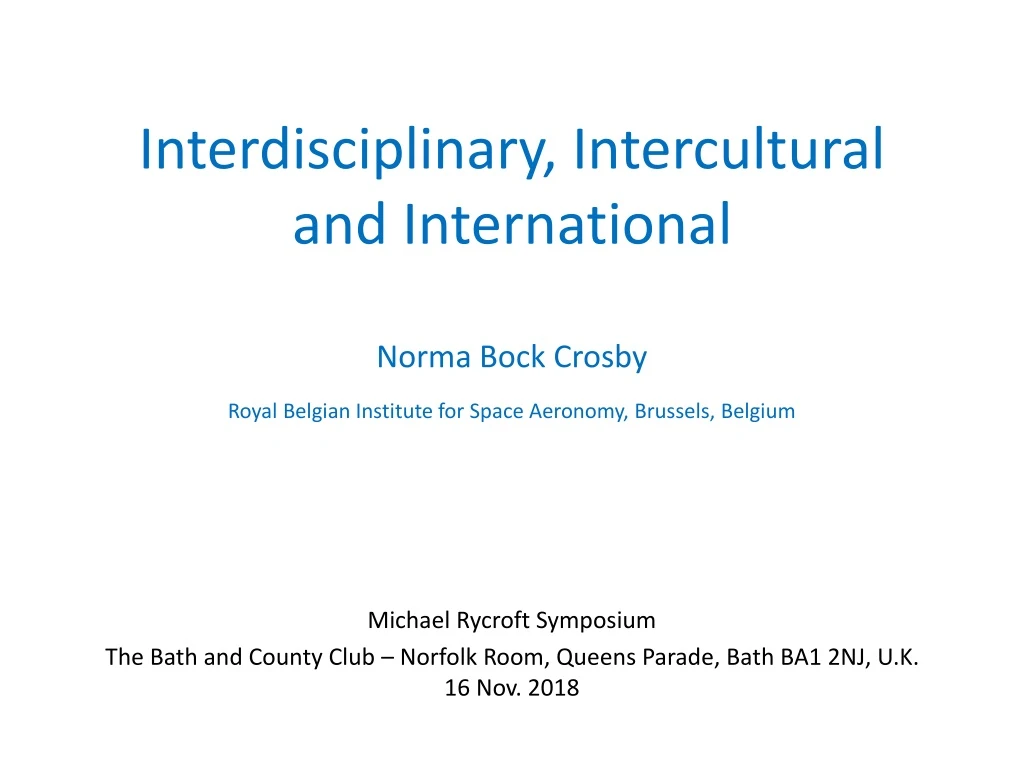 PPT - Michael Rycroft Symposium PowerPoint Presentation, free download ...