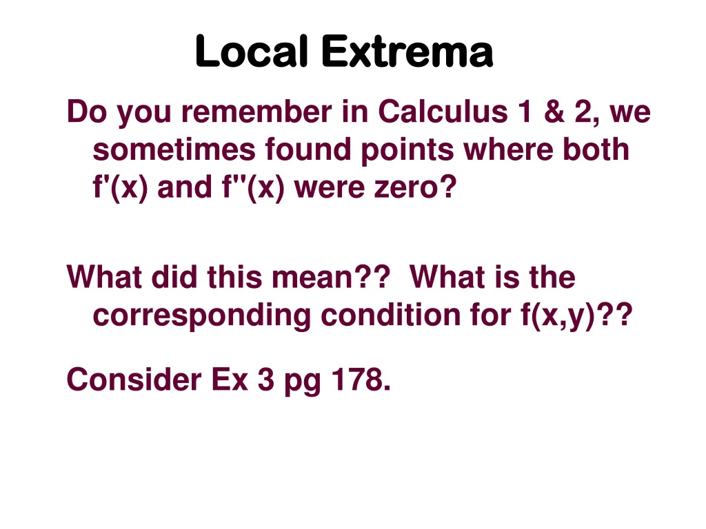 PPT - Local Extrema PowerPoint Presentation, free download - ID:8516522