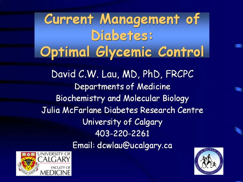 PPT - Current Management of Diabetes: Optimal Glycemic Control ...