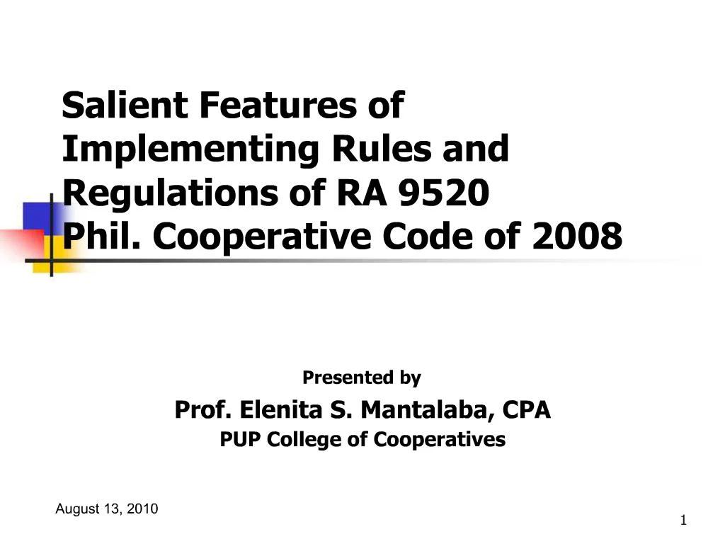 PPT - Salient Features of Implementing Rules and Regulations of RA 9520 ...