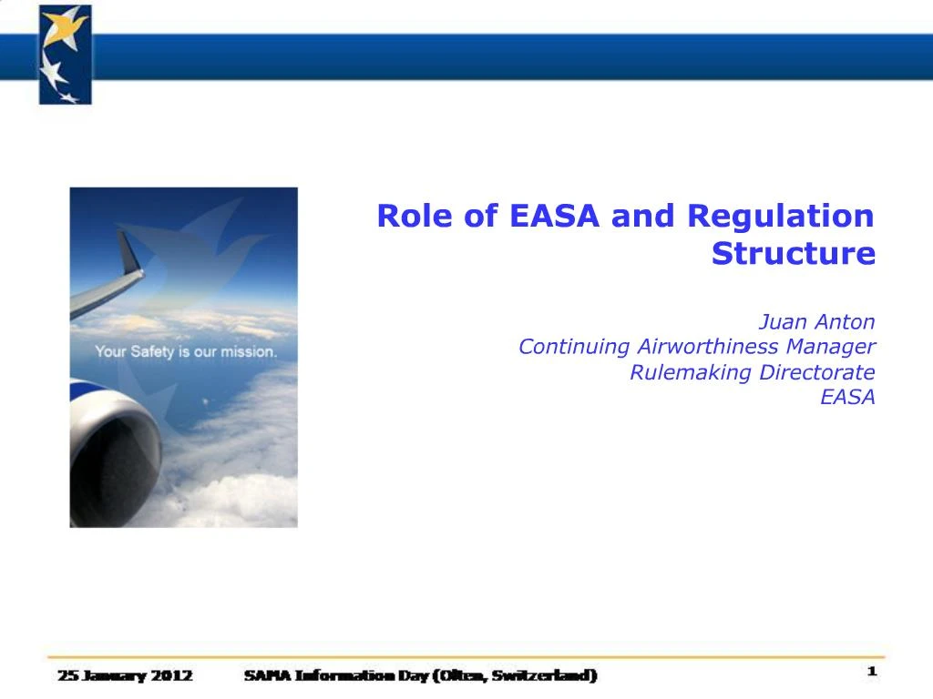 PPT - Role of EASA and Regulation Structure Juan Anton Continuing Airworthiness Manager ...