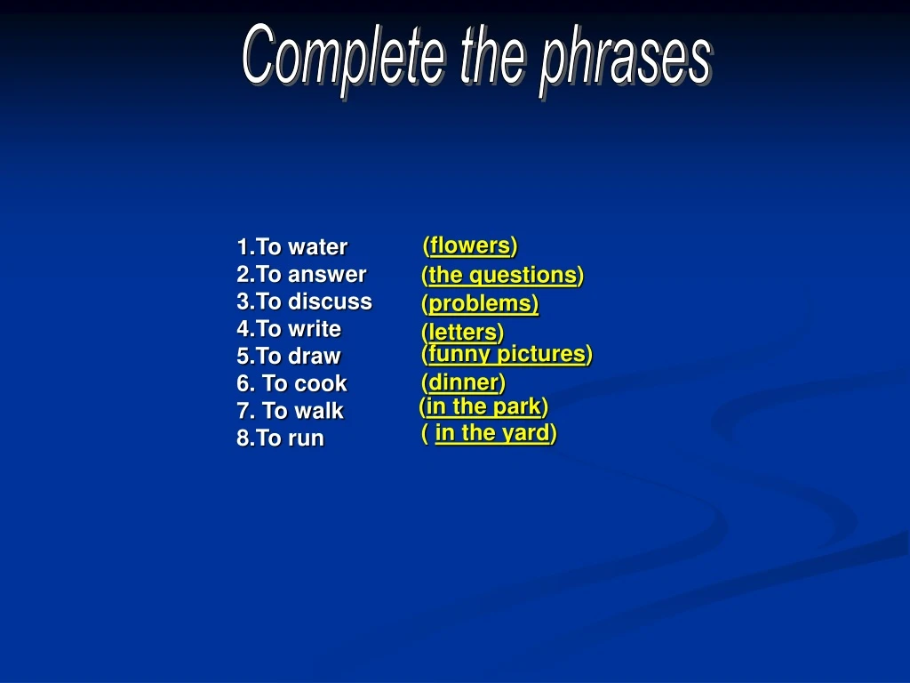 PPT - Complete the phrases PowerPoint Presentation, free download - ID ...