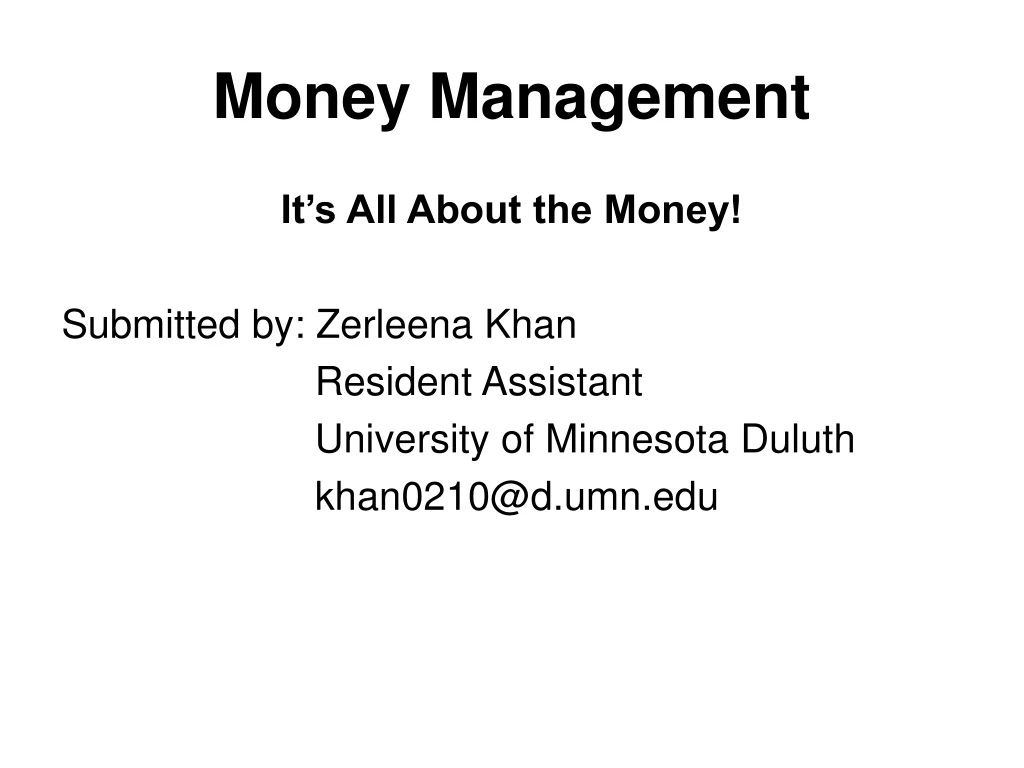 PPT - Money Management PowerPoint Presentation, free download - ID:8546628