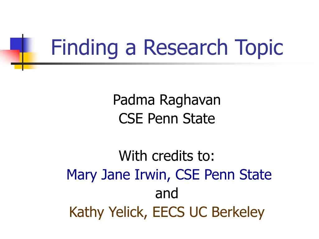 PPT - Finding a Research Topic PowerPoint Presentation, free download ...